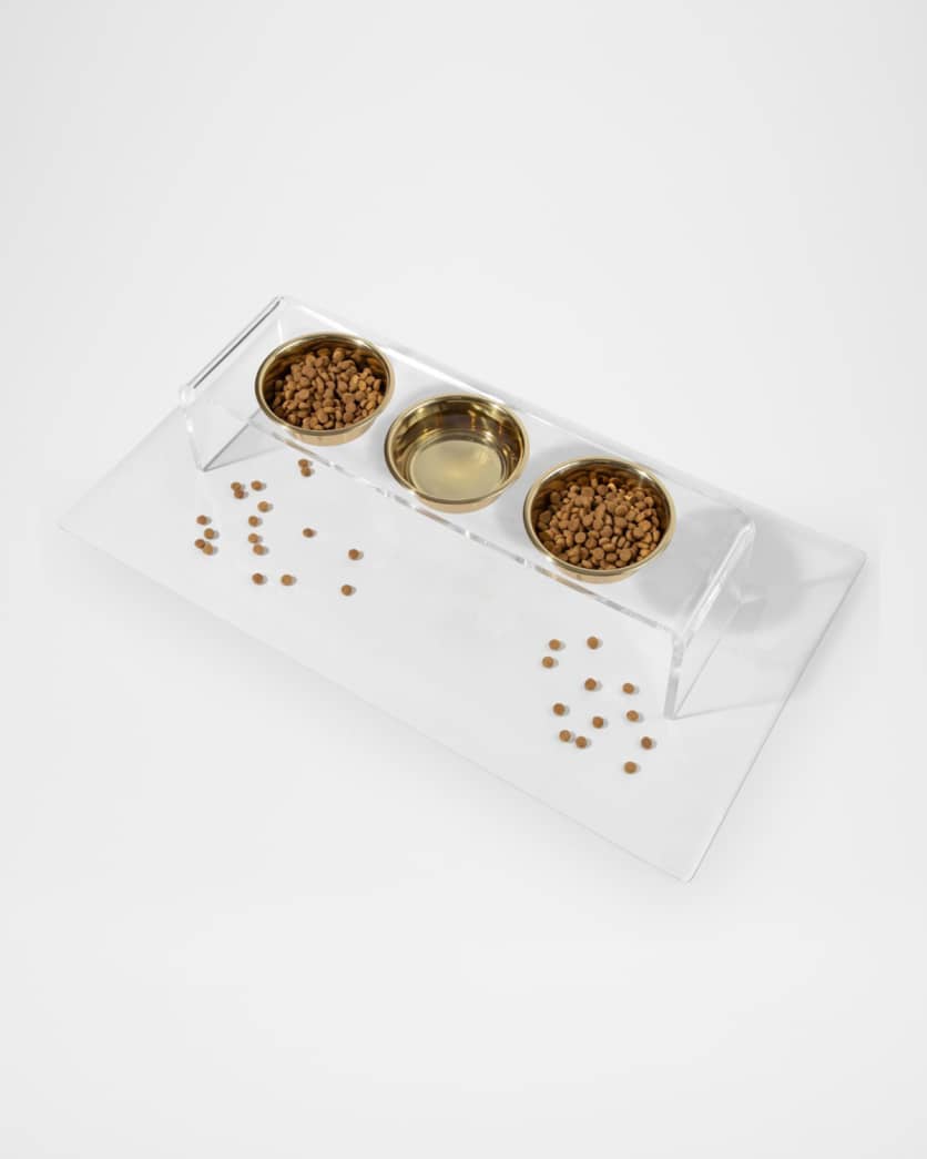 HIDDIN Medium Triple Bowl Pet Feeder, 1 Quart | Neiman Marcus
