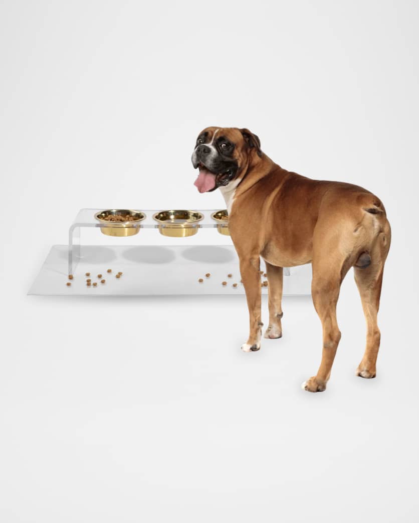 HIDDIN Medium Triple Bowl Pet Feeder, 1 Quart | Neiman Marcus