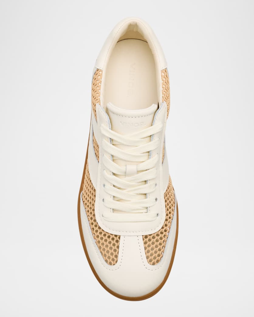 Vince Oasis Net Leather Low-Top Sneakers | Neiman Marcus