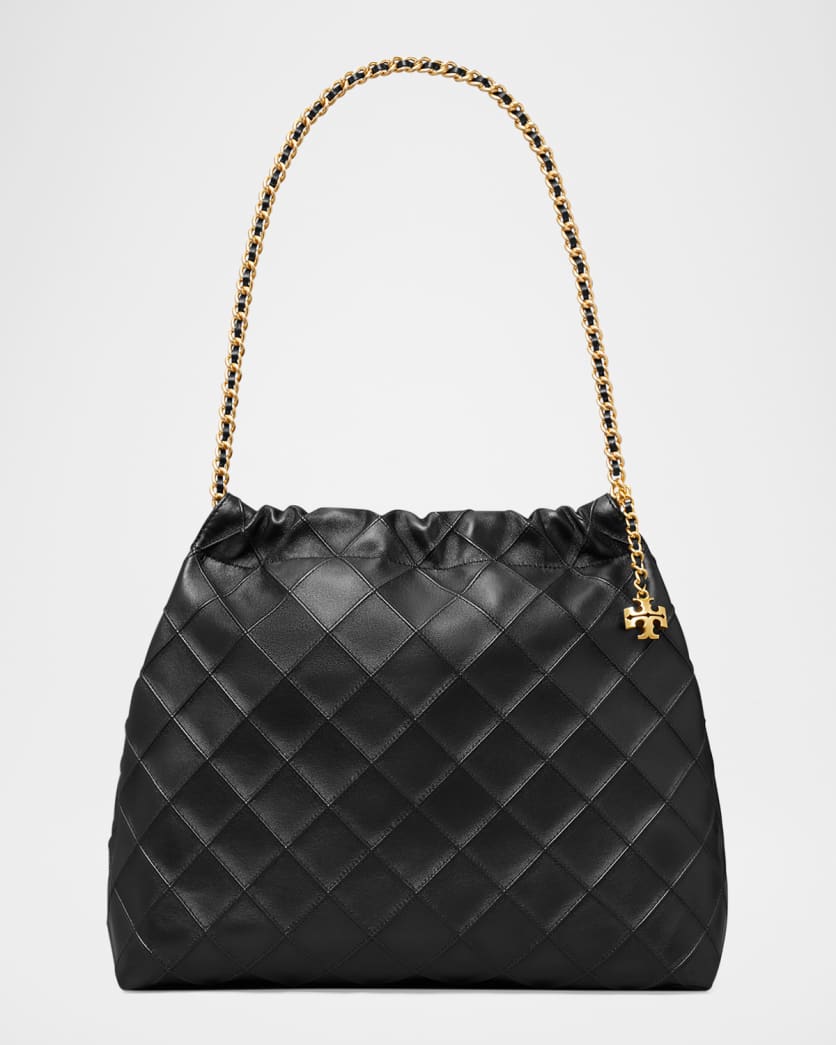 Tory Burch Fleming Chain Quilted Leather Hobo Bag | Neiman Marcus