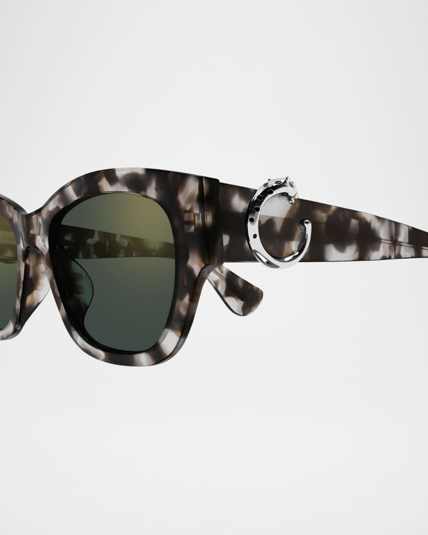 Cartier C-Logo Cat-Eye Shape Acetate Sunglasses | Neiman Marcus