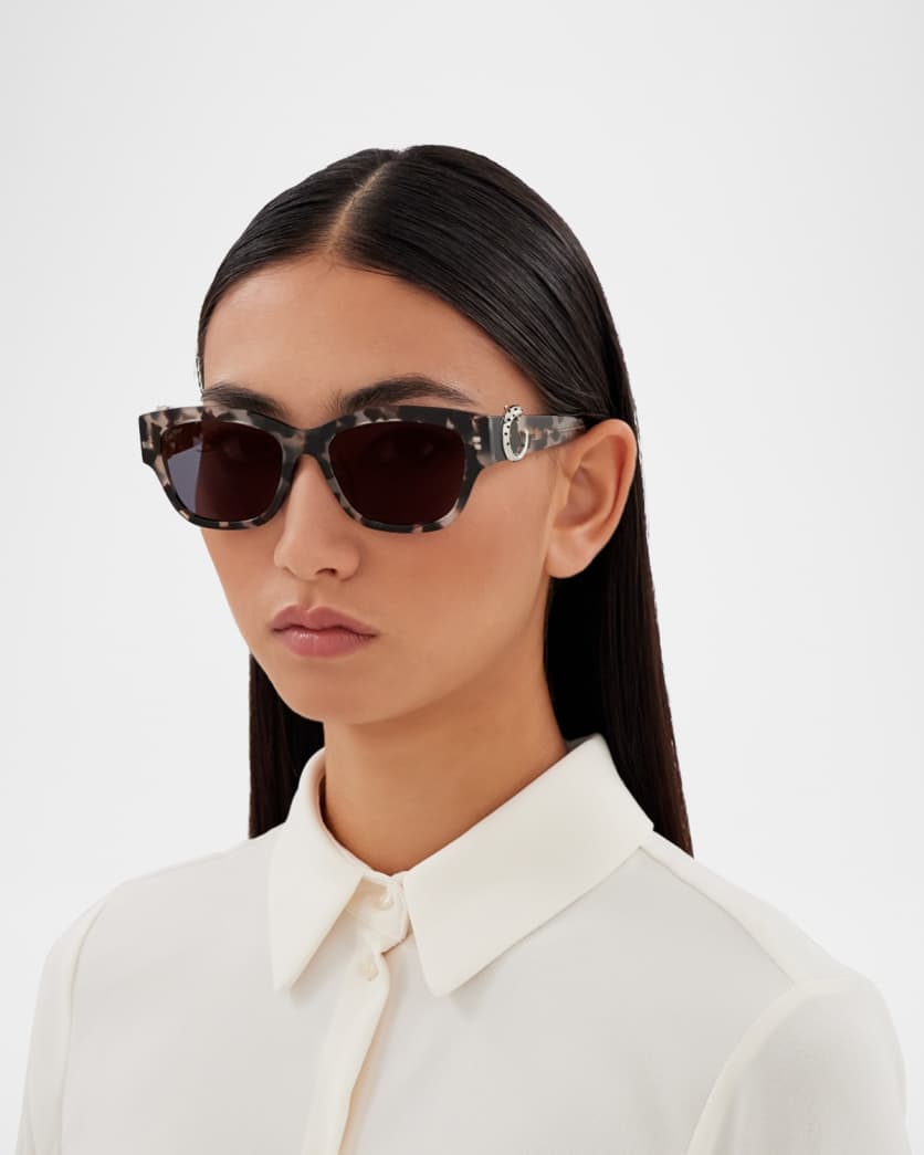 Cartier C-Logo Cat-Eye Shape Acetate Sunglasses | Neiman Marcus
