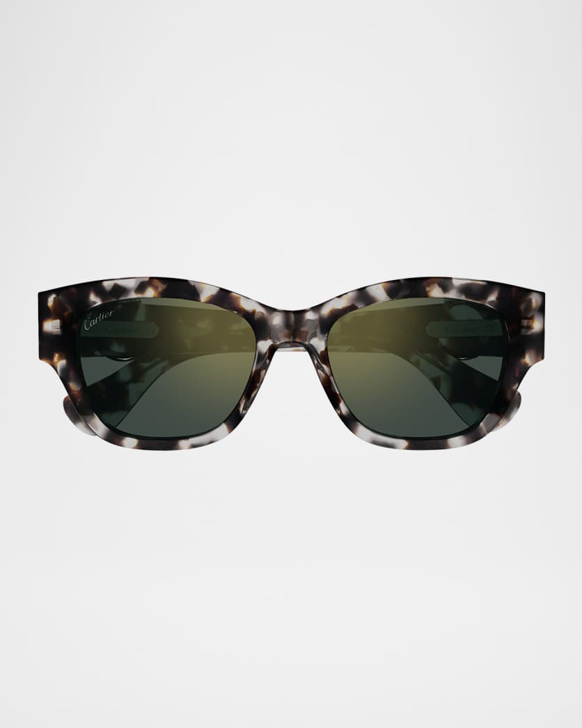 Cartier C-Logo Cat-Eye Shape Acetate Sunglasses | Neiman Marcus