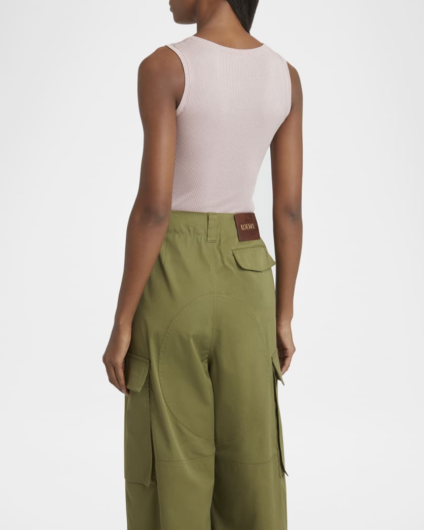 Anagram Logo Ribbed Tank Top | Neiman Marcus