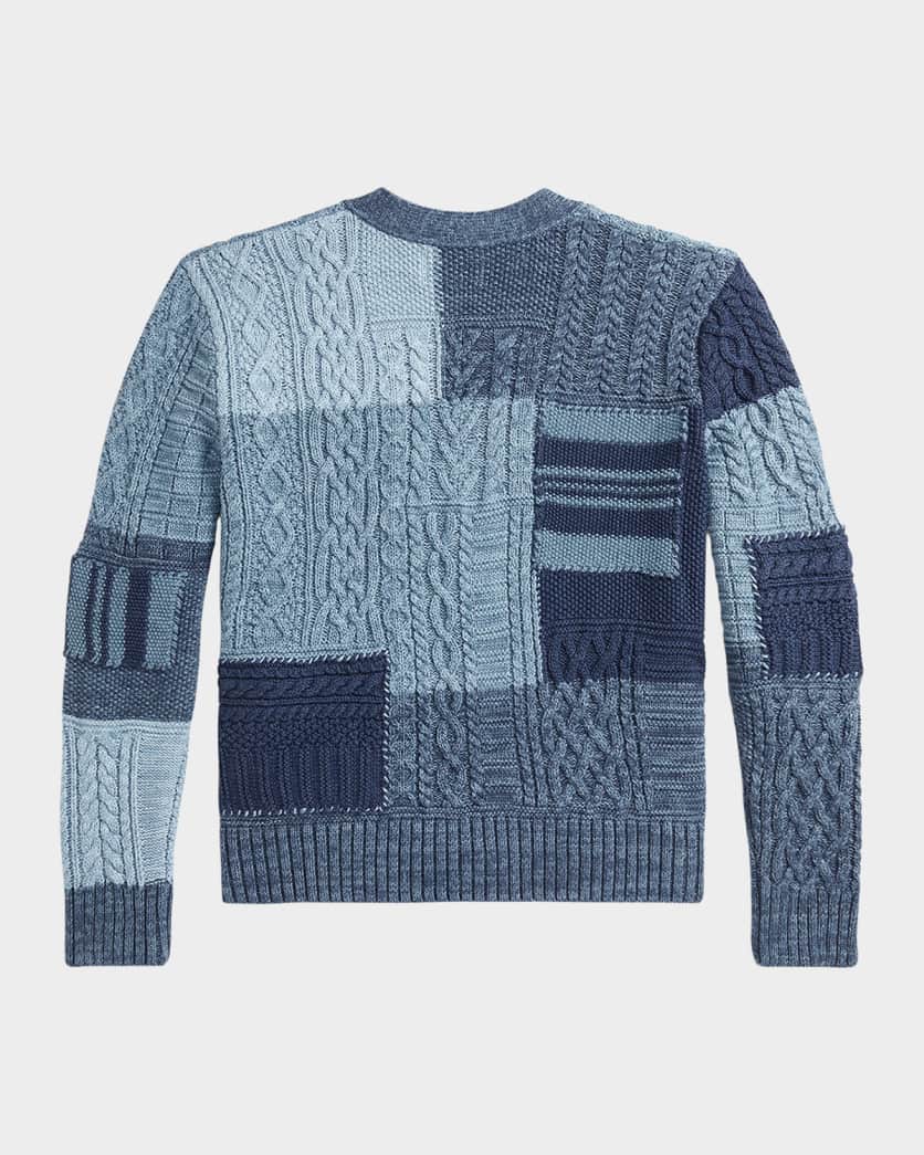 Polo Ralph Lauren Girl's Cotton Patchwork Cardigan Sweater, Size S-XL ...