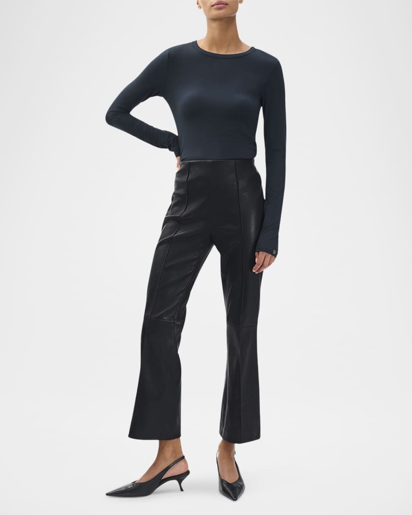 Rag & Bone Irina Kick-Flare Leather Pants | Neiman Marcus
