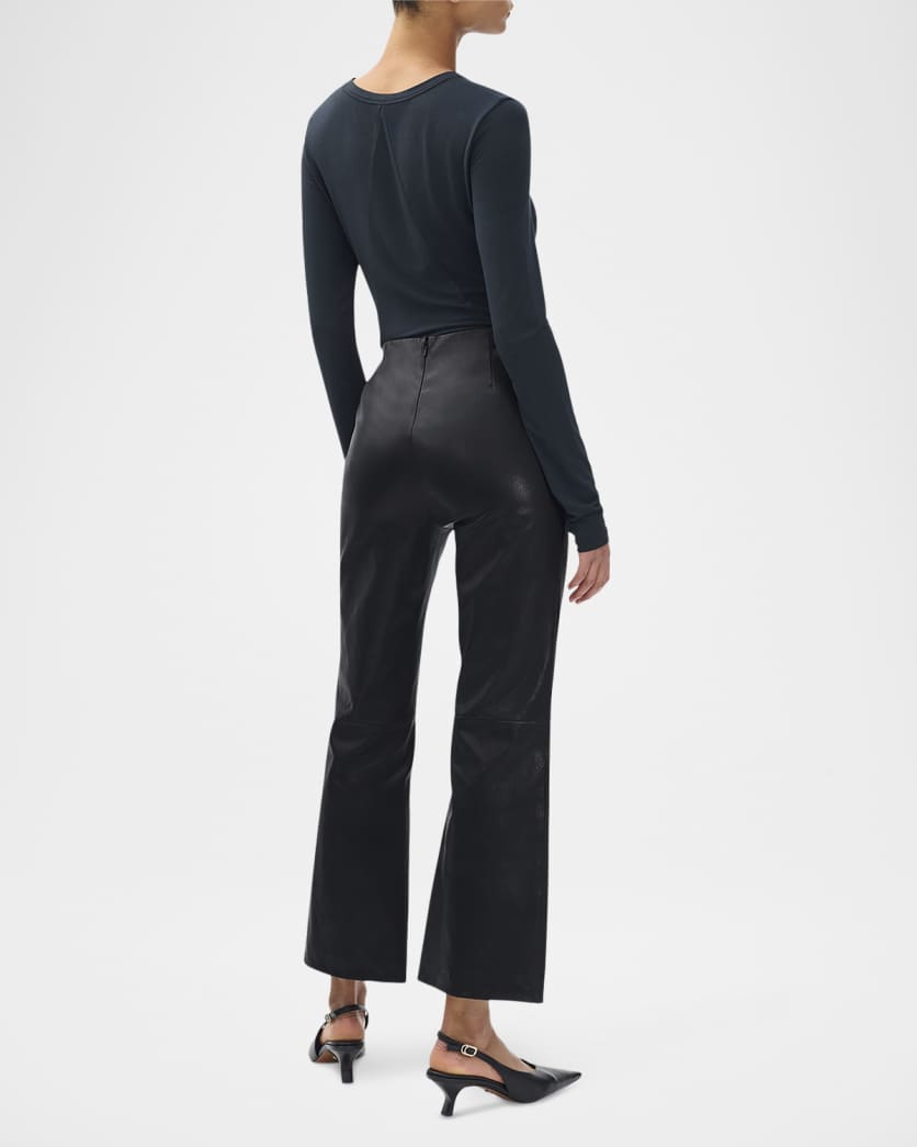 Rag & Bone Irina Kick-Flare Leather Pants | Neiman Marcus