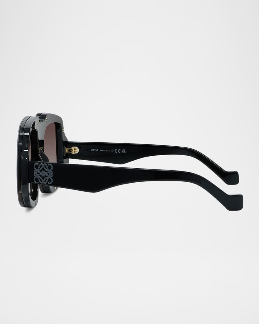 Loewe Men's Maxi-Anagram Plastic Square Sunglasses | Neiman Marcus