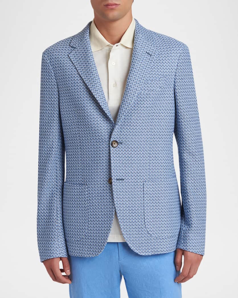 Etro Men's Roma Honeycomb Cotton Two-Button Sport Jacket | Neiman Marcus