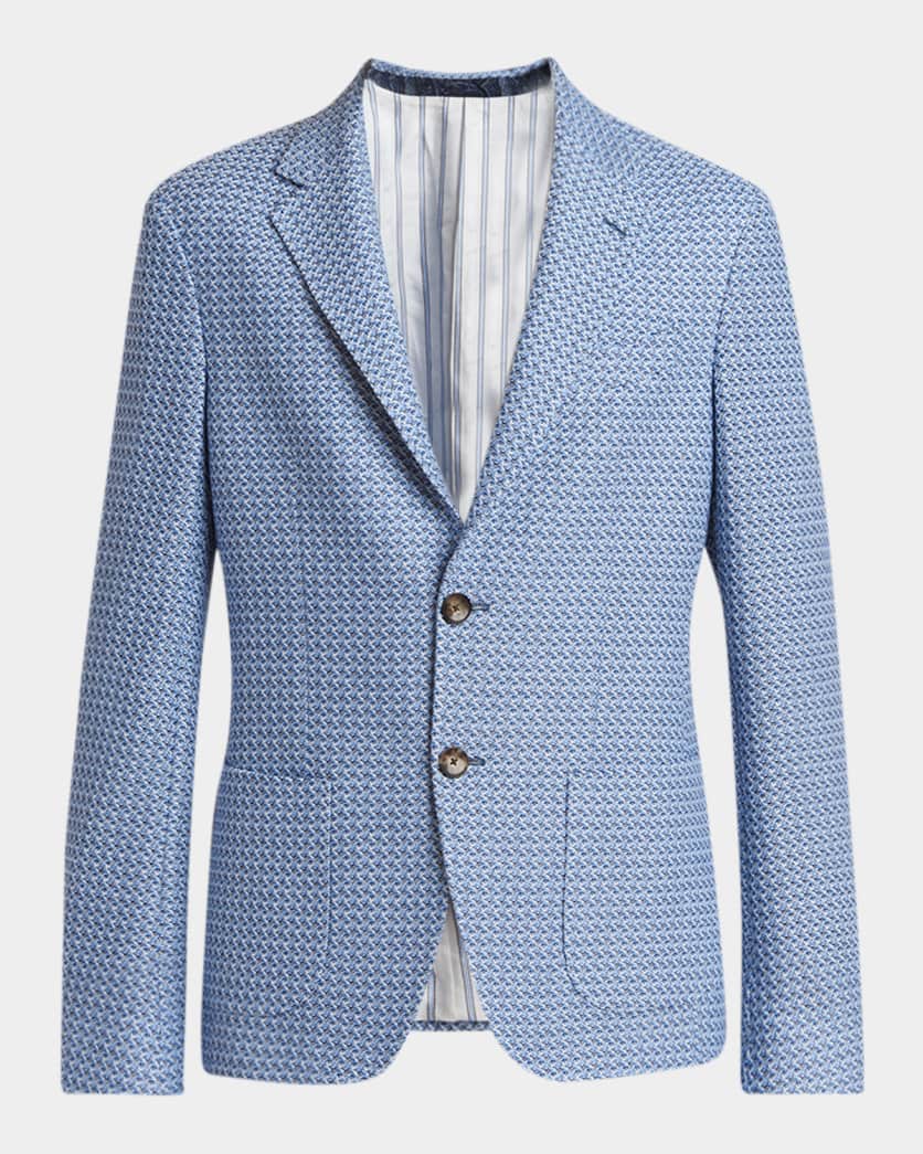 Etro Men's Roma Honeycomb Cotton Two-Button Sport Jacket | Neiman Marcus