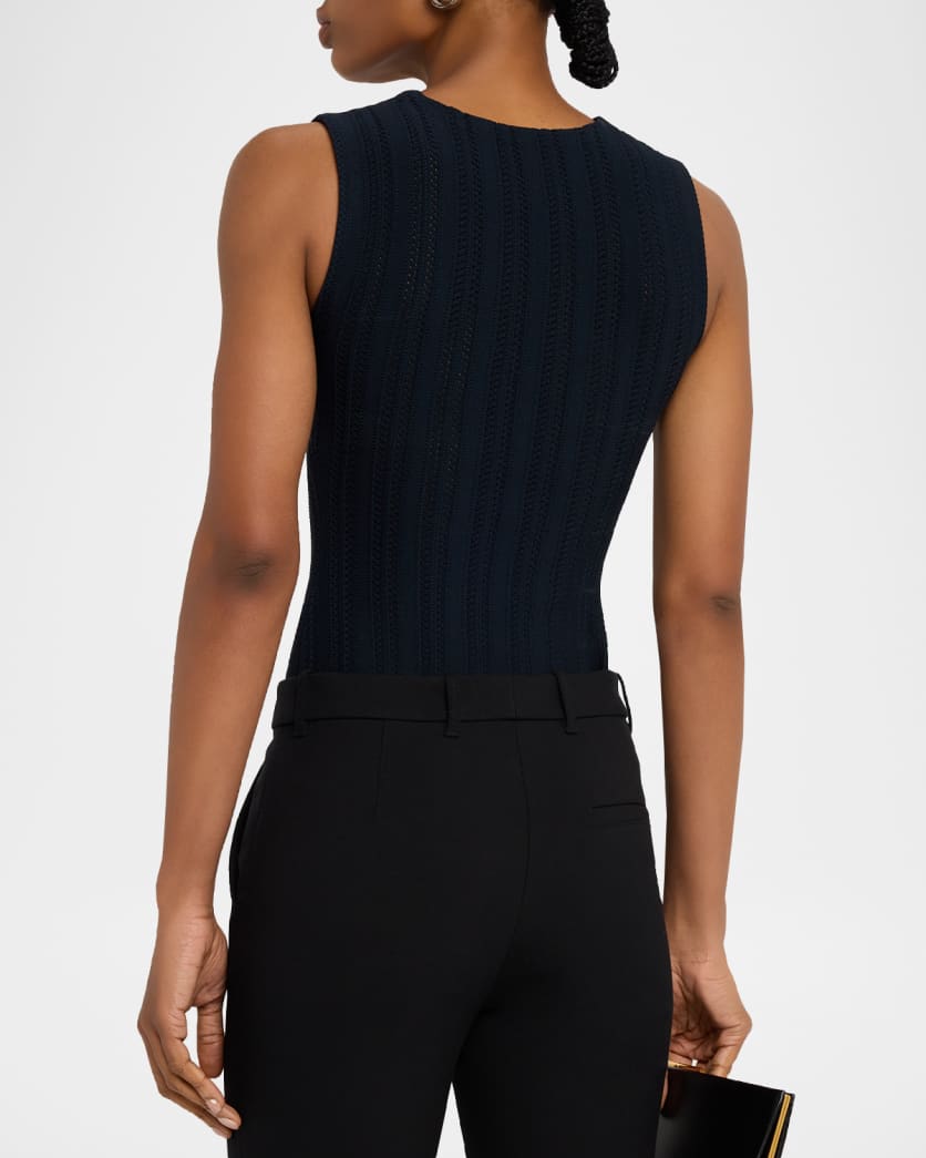 Adam Lippes Brynn Pointelle Knit Sleeveless Top | Neiman Marcus