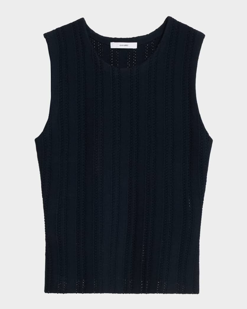 Adam Lippes Brynn Pointelle Knit Sleeveless Top | Neiman Marcus