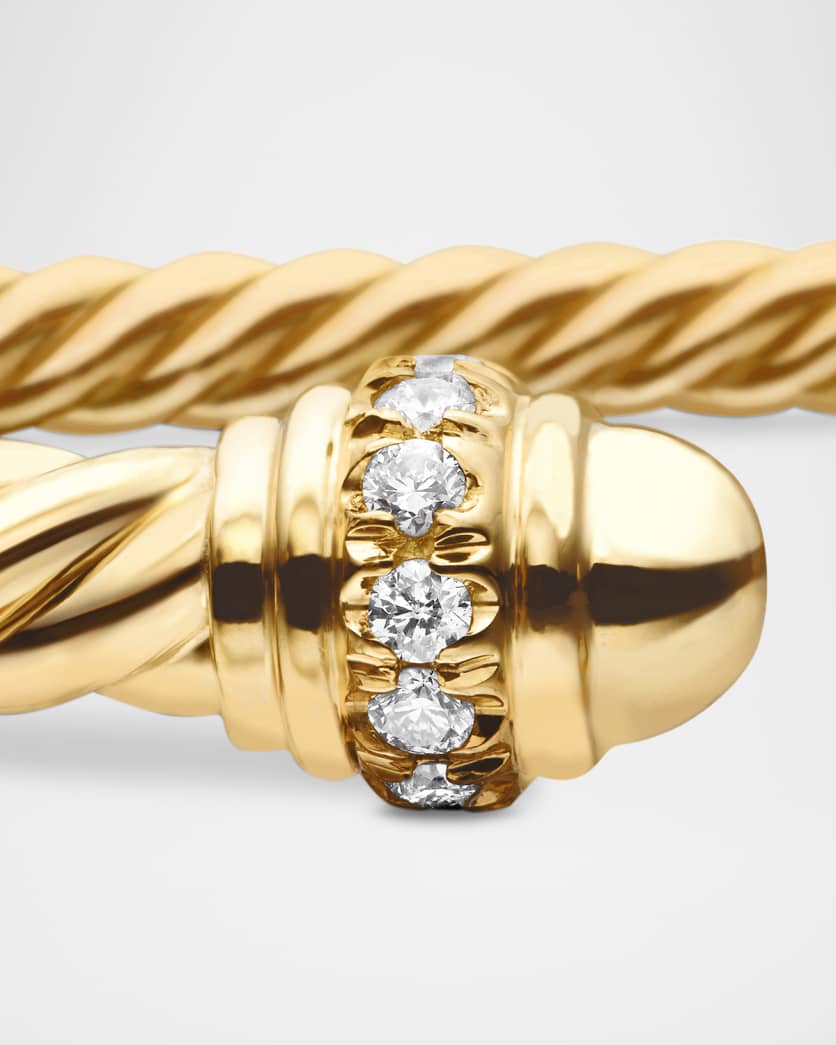David Yurman Cablespira Bracelet with Diamonds in 18K Gold, 3mm ...