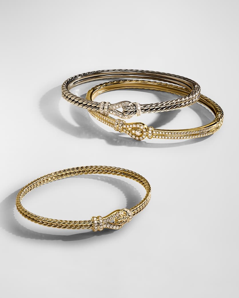 David Yurman Thoroughbred Loop Bracelet with Full Pave Diamonds in 18K ...