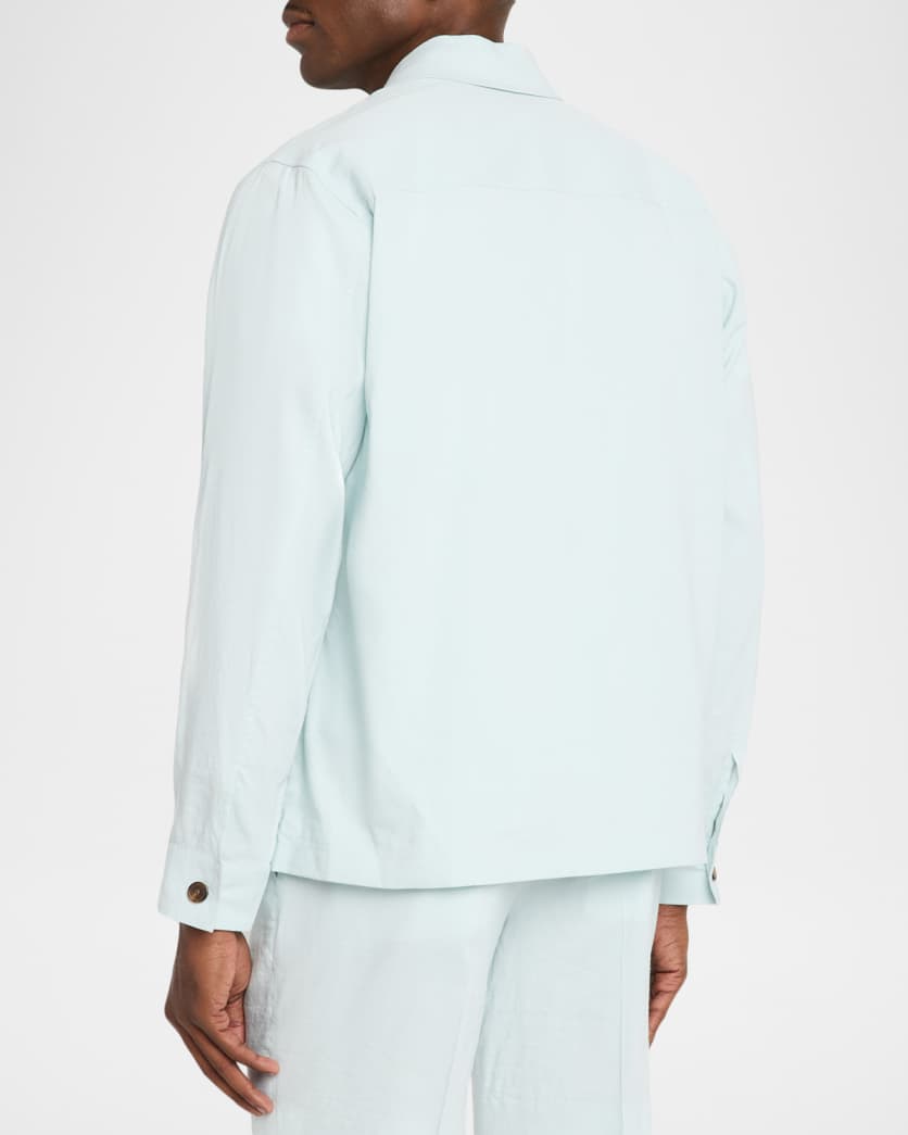 Theory Men's Organic Linen Pocket Overshirt | Neiman Marcus