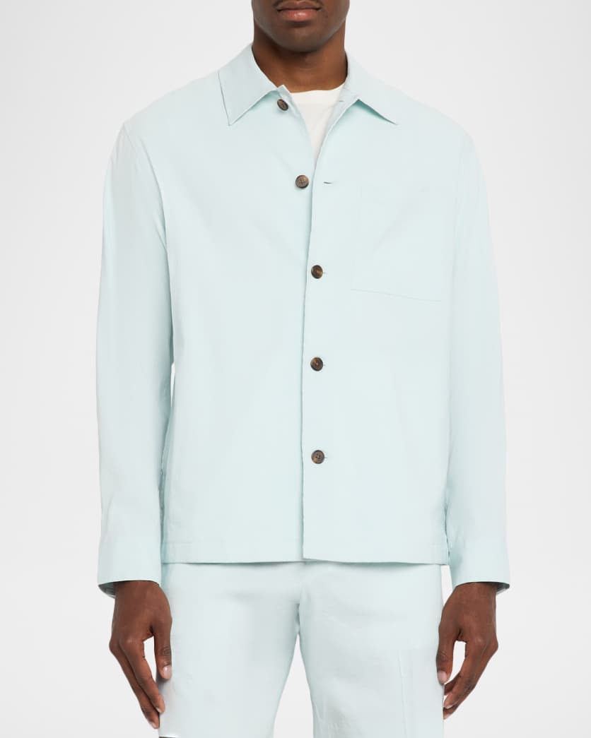 Theory Men's Organic Linen Pocket Overshirt | Neiman Marcus