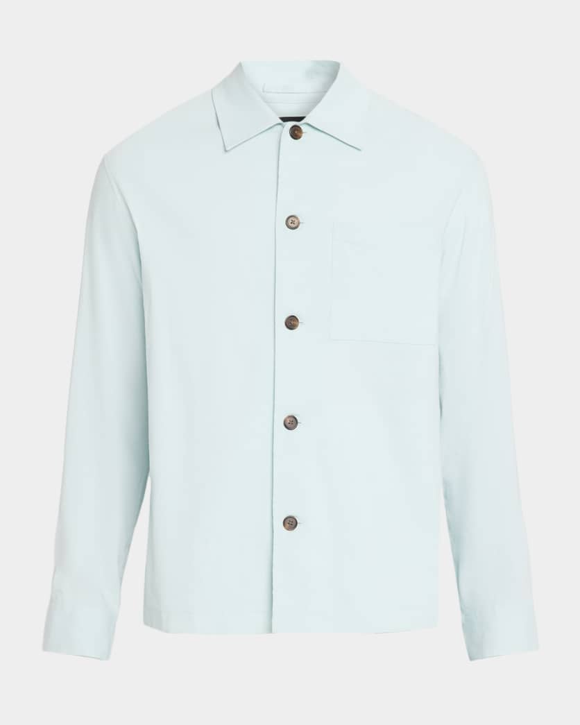 Theory Men's Organic Linen Pocket Overshirt | Neiman Marcus