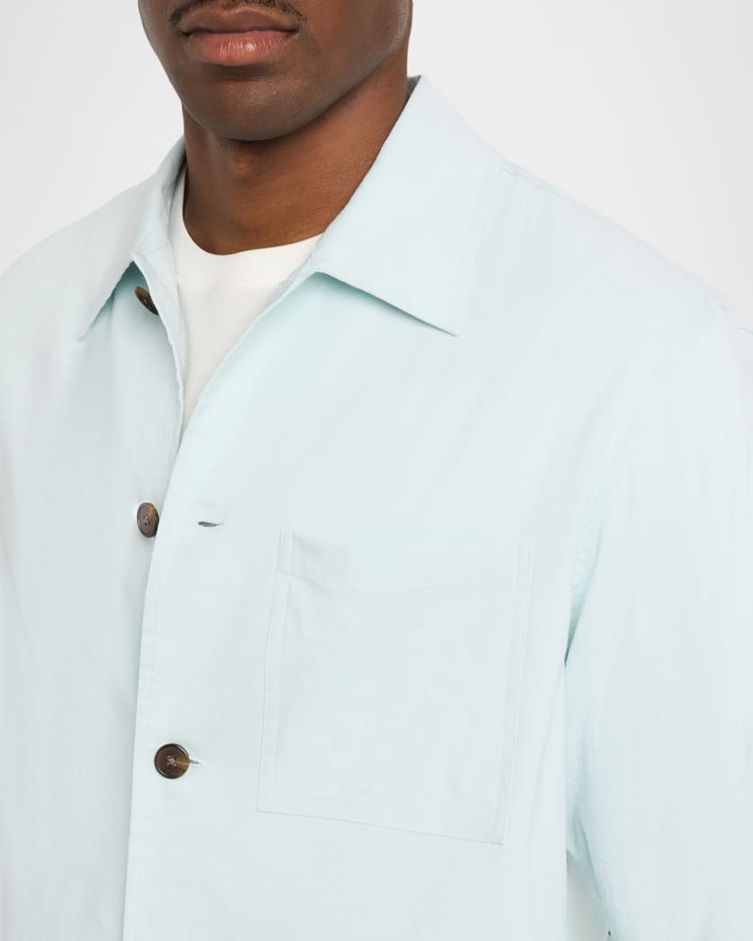 Theory Men's Organic Linen Pocket Overshirt | Neiman Marcus