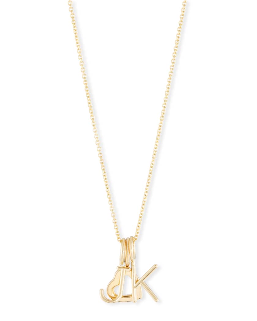 Sarah Chloe Mini Amelia 14K Gold Layered Initial Pendant Necklace Neiman Marcus