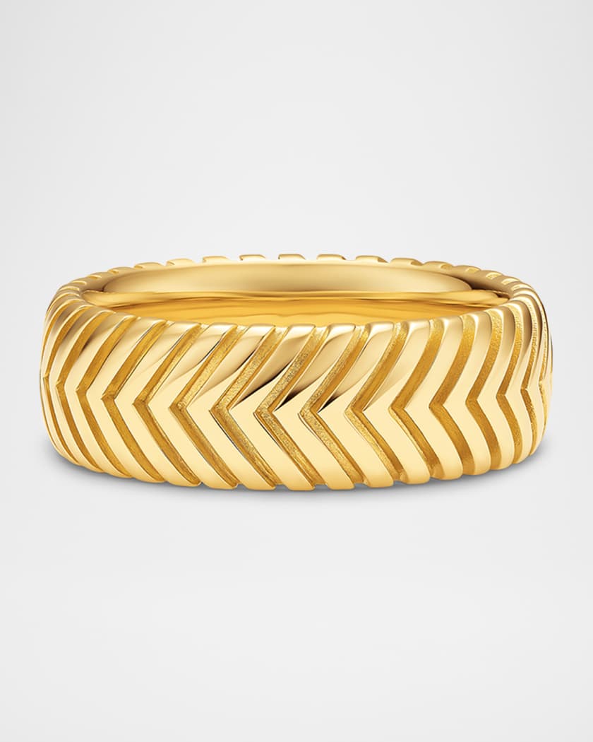chevron pattern gold ring