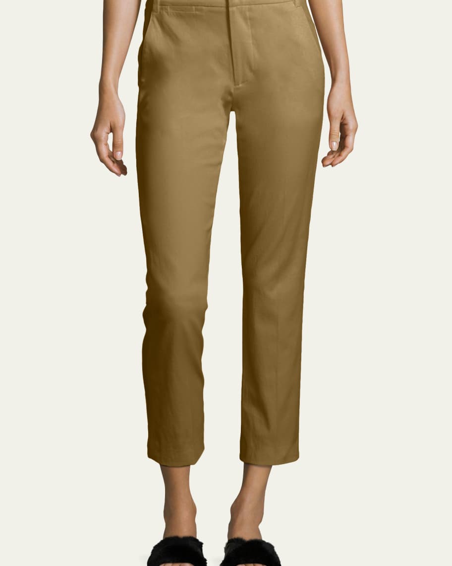Vince Coin-Pocket Straight-Leg Cropped Chino Pants | Neiman Marcus