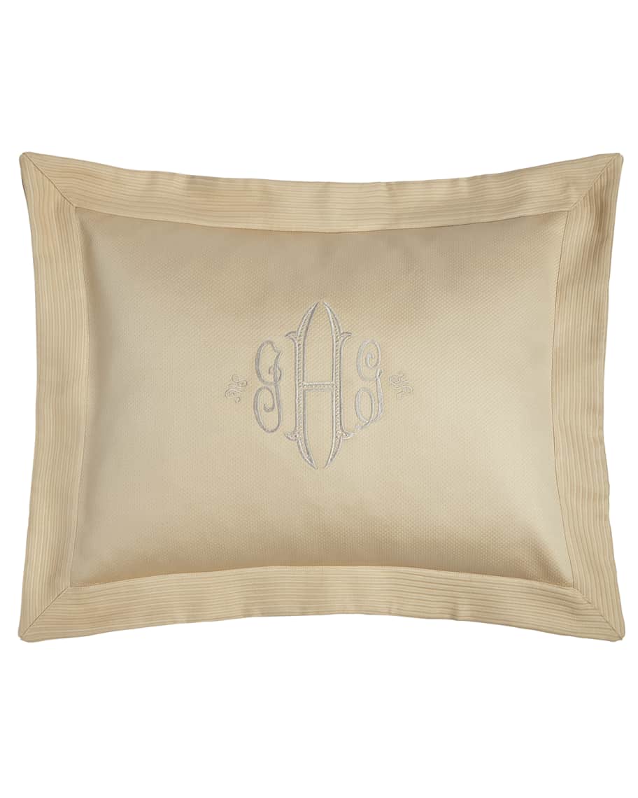 Peacock Alley Standard Angelica Pique Sham with Script Monogram ...