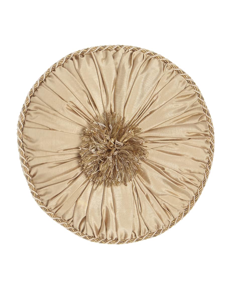 Austin Horn Collection Renaissance Round Pillow, 14"Dia. | Neiman Marcus