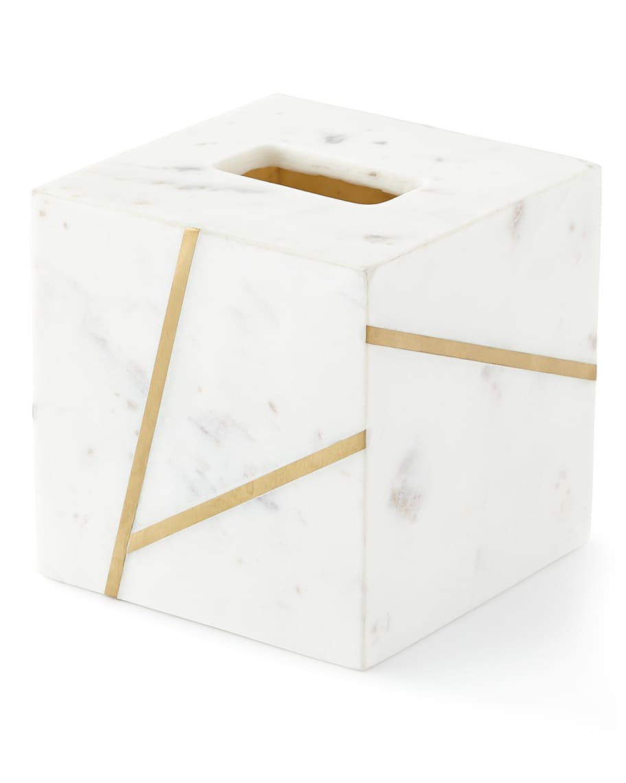 Kassatex Marble Brass Tissue Holder | Neiman Marcus