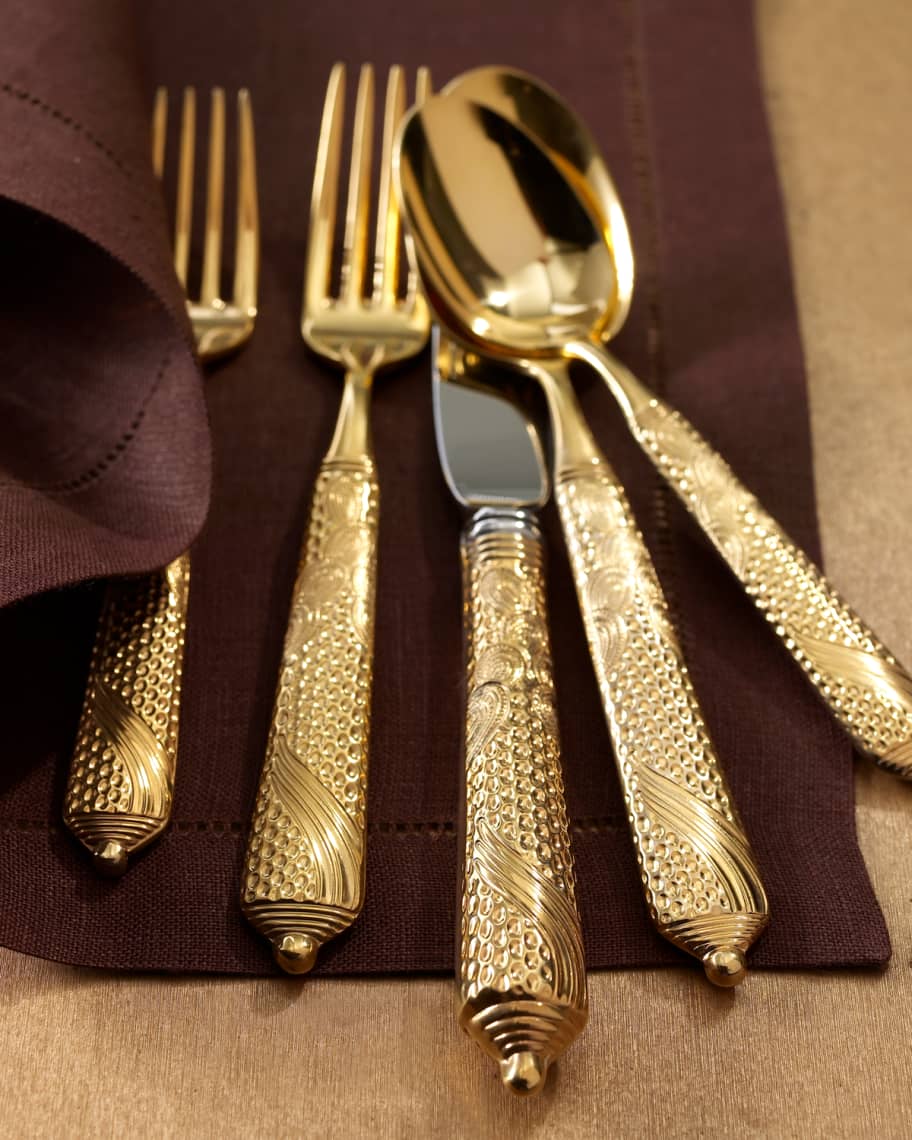 Yamazaki Tableware 20-Piece Byzantine Gold-Plated Flatware Service ...