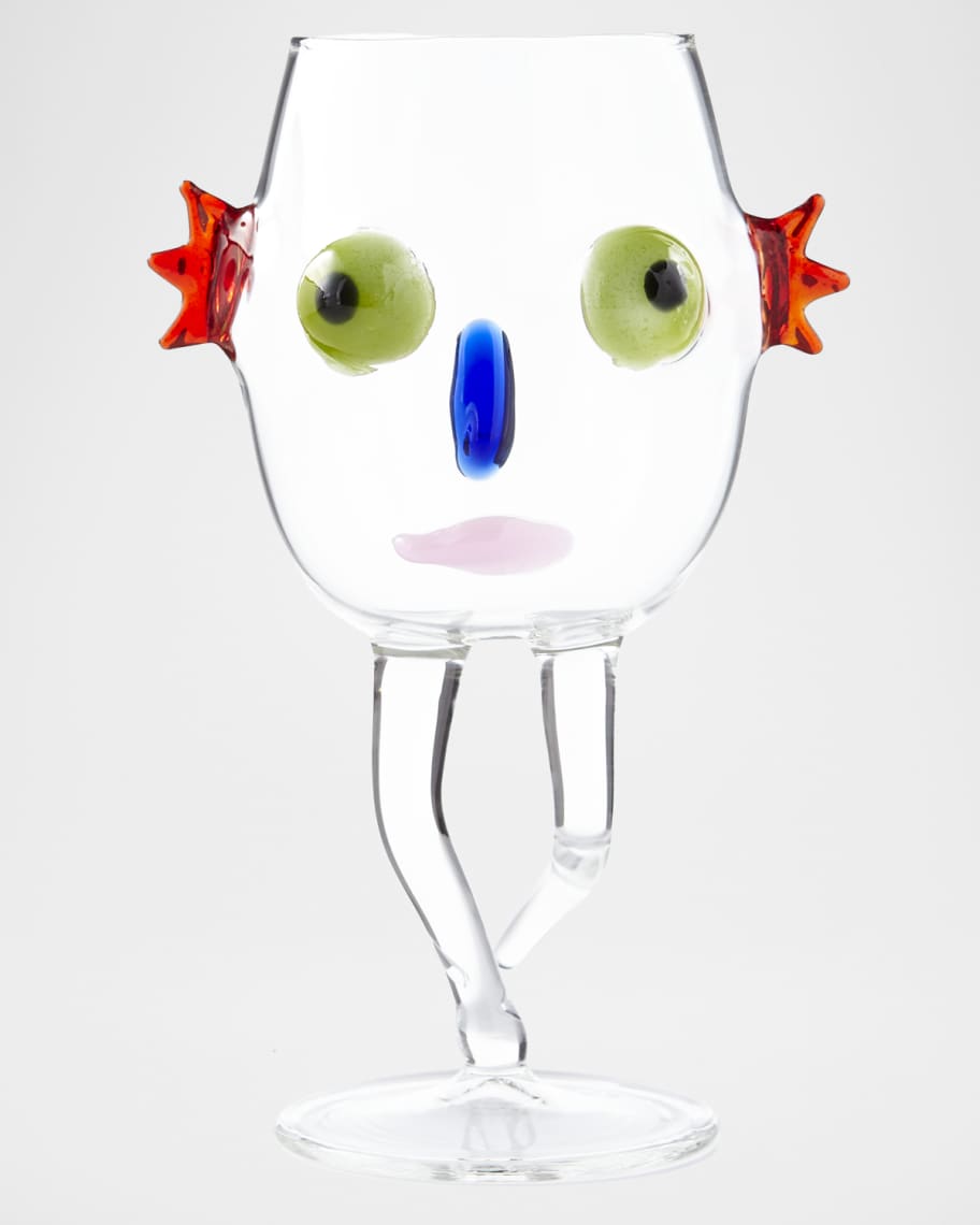Massimo Lunardon Blues Face Drinking Glass, Green/Black | Neiman Marcus
