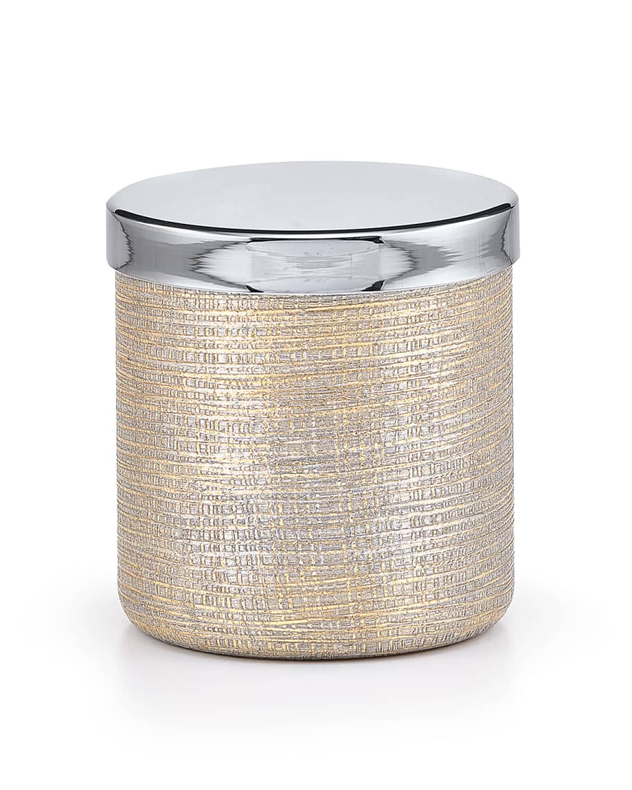 Labrazel Woven Metallic Canister with Chrome Polished Lid | Neiman Marcus
