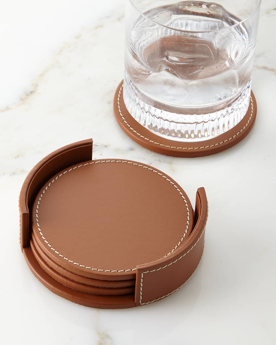 Ralph Lauren Home Wyatt Leather Coasters, Set of 4 | Neiman Marcus