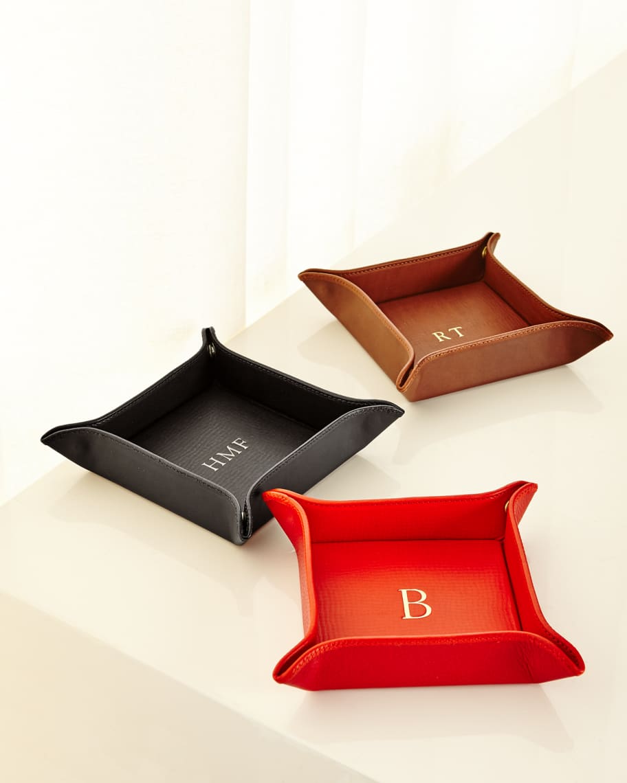 Graphic Image Personalized Leather Valet Tray | Neiman Marcus