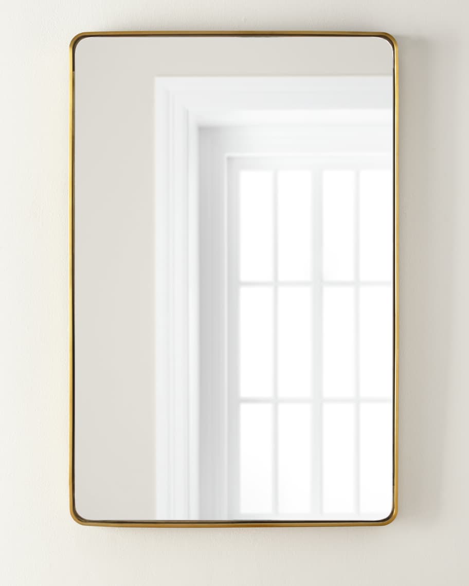 Stainless Steel Curved Rectangle Mirror | Neiman Marcus