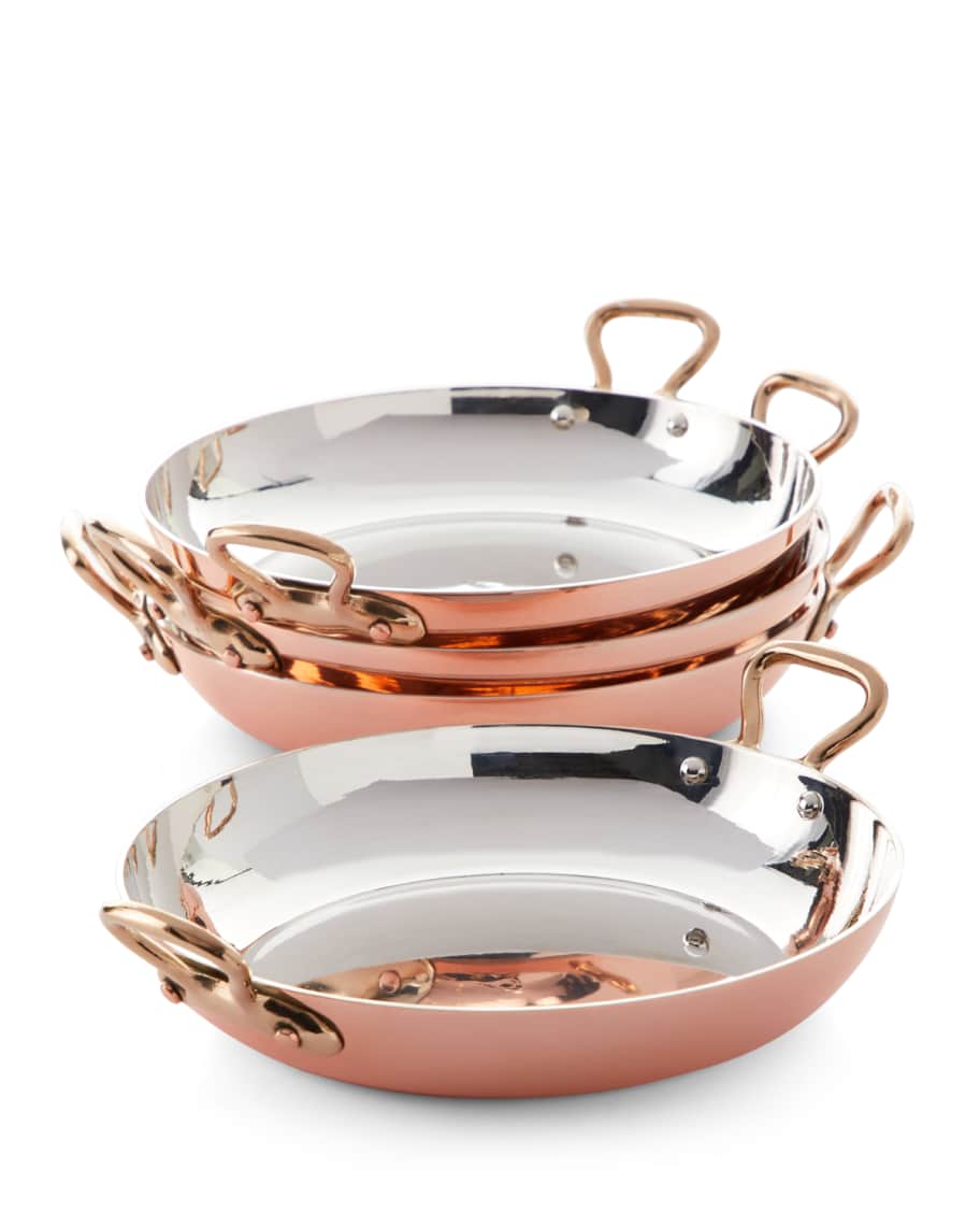 Duparquet Copper Cookware Solid Copper Au Gratin Pans with Silver ...