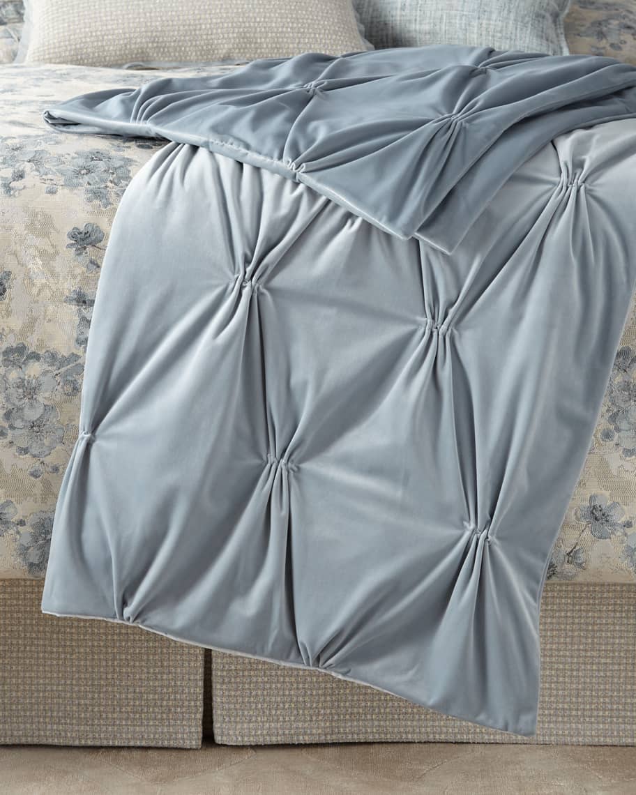 Fino Lino Linen & Lace Marilyn Velvet Throw | Neiman Marcus