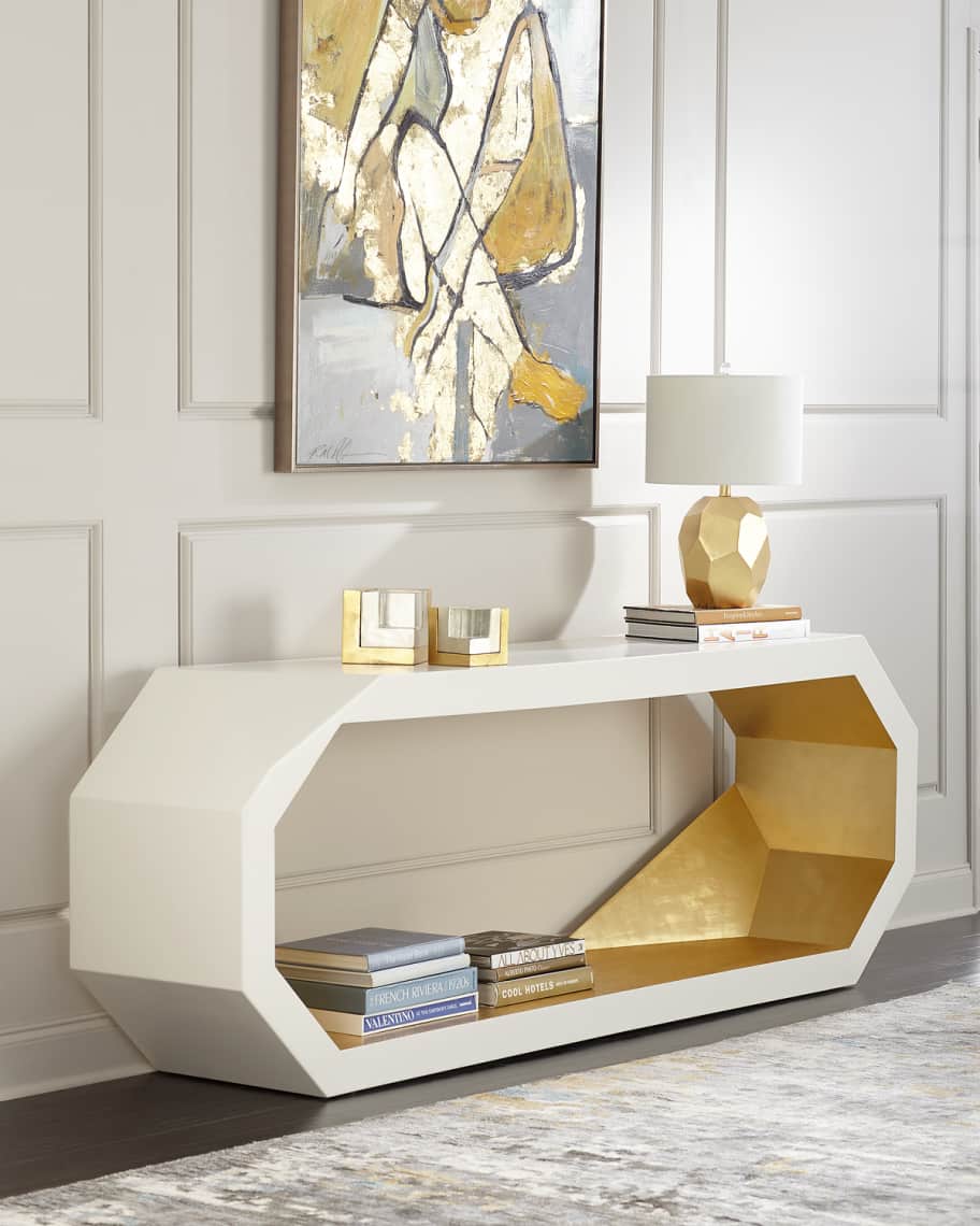 Global Views Marquee Gold Leaf Console Table | Neiman Marcus