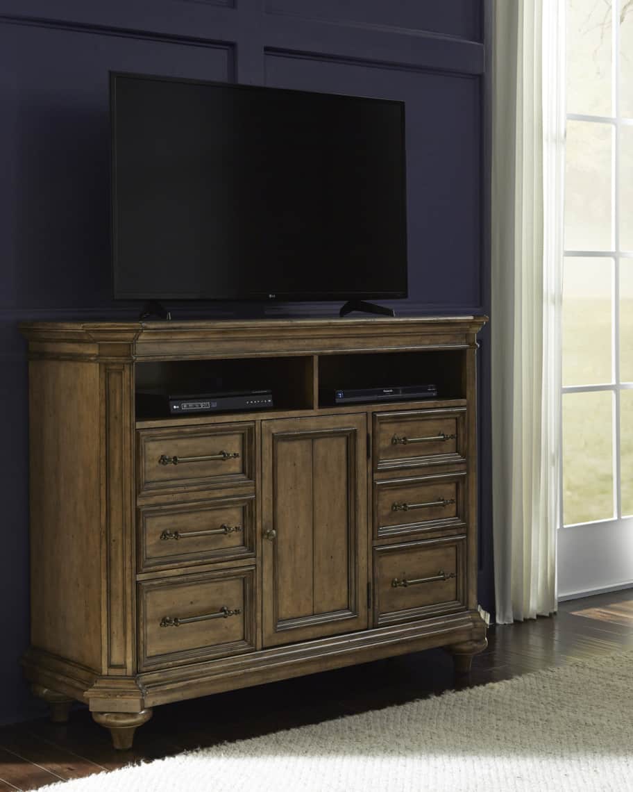 Claudia 4-Door Media Chest TV Stand | Neiman Marcus