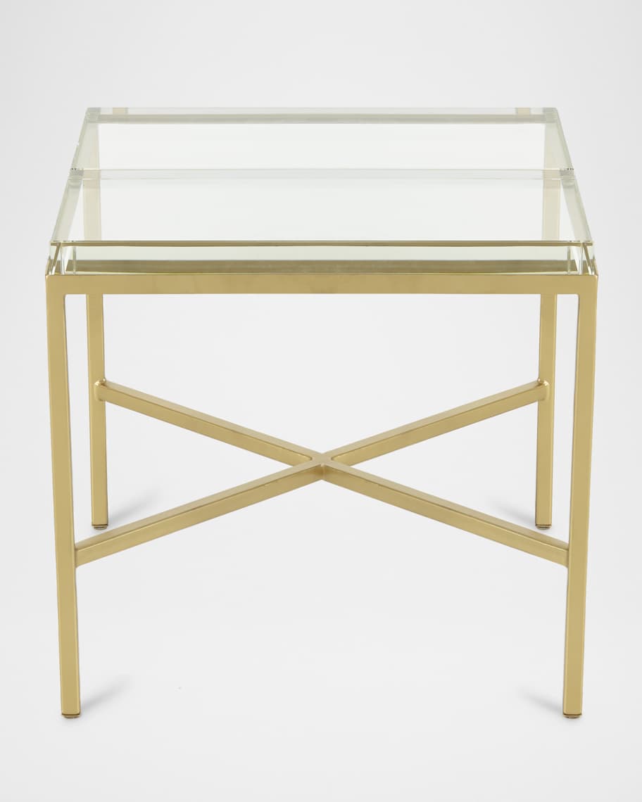 John-Richard Collection Double Glass Block Bunching Coffee Table ...