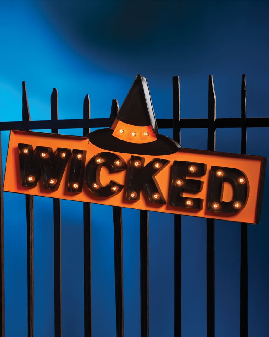 Bethany Lowe WICKED Marquee Light-Up Halloween Sign | Neiman Marcus