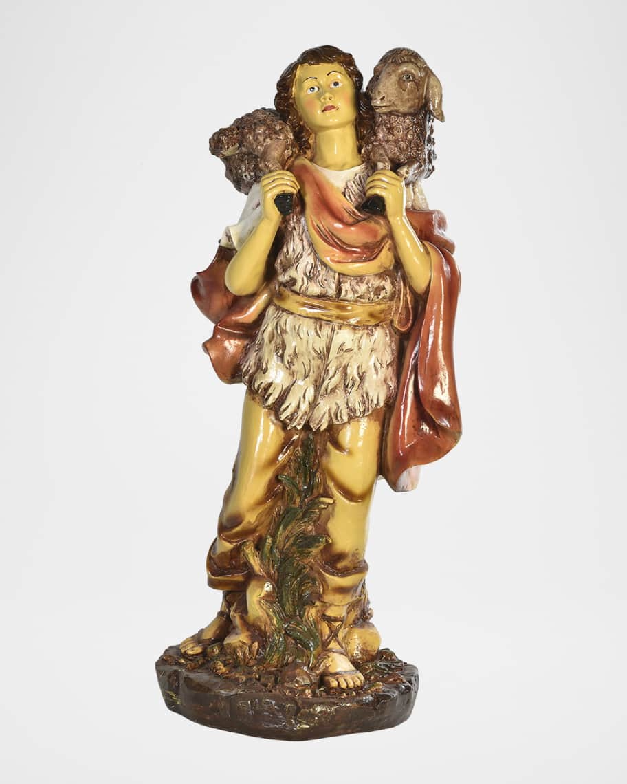 Barcana Live Form Small Gabriel with Lamb Nativity Outdoor Christmas ...