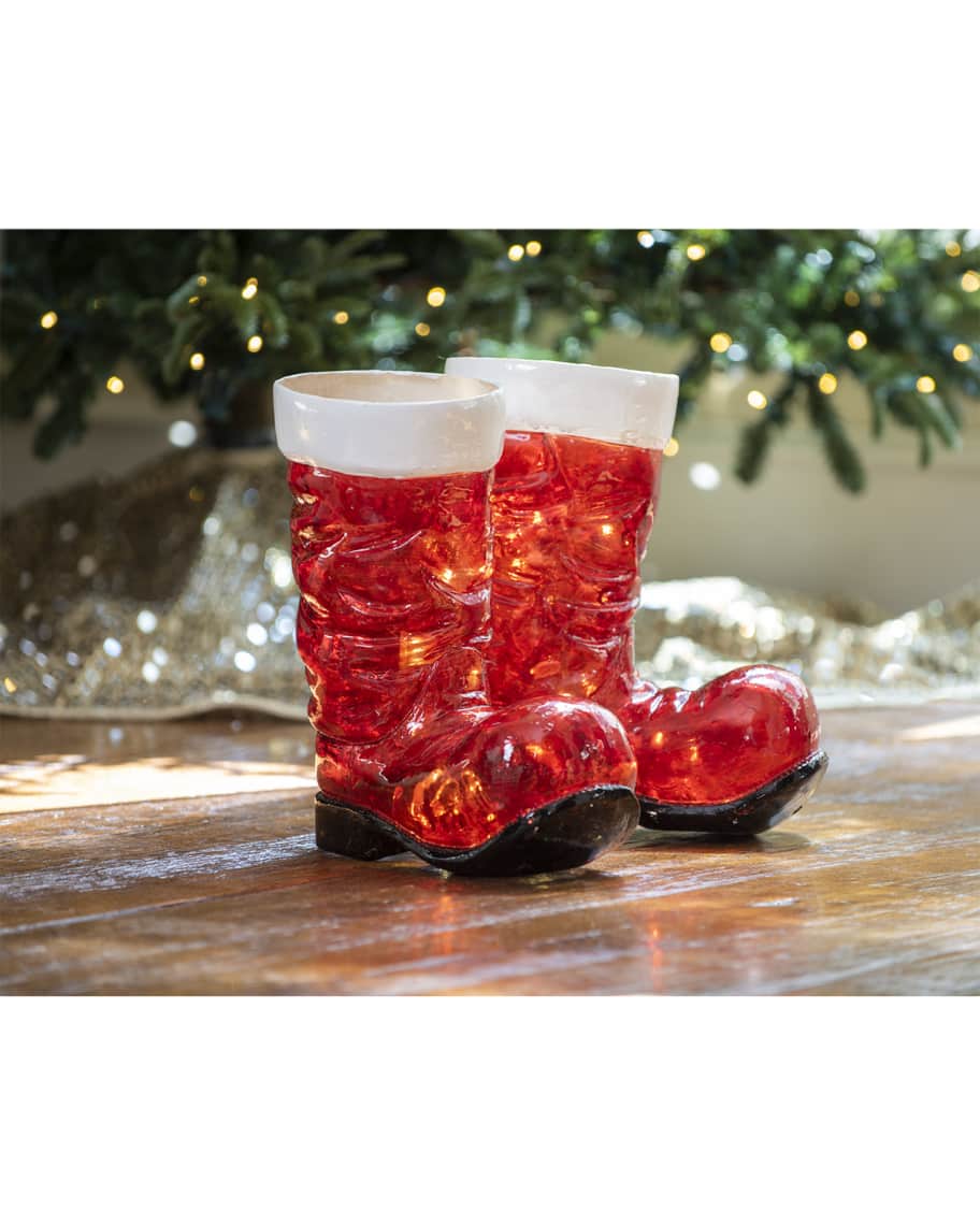 Barcana Illuminated LED Santa Boots, 15" | Neiman Marcus