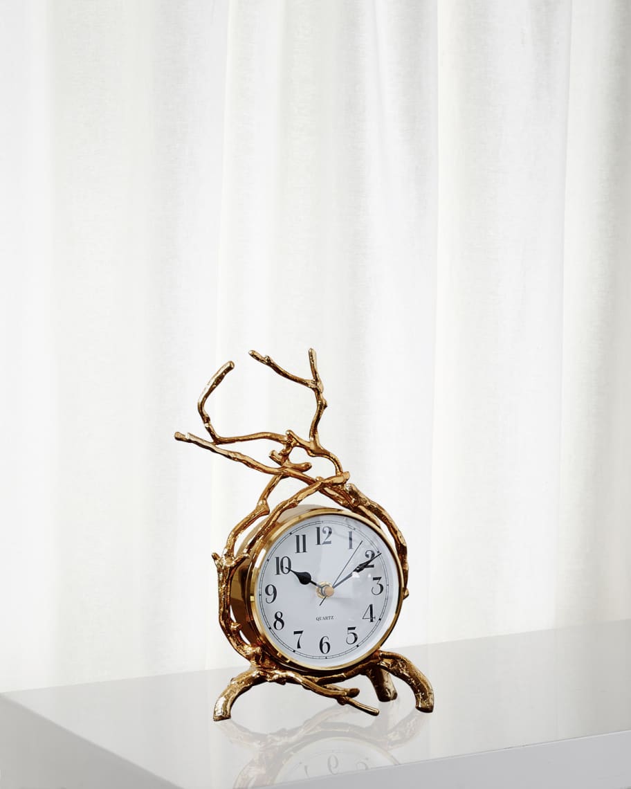 Global Views Twig Brass Clock | Neiman Marcus