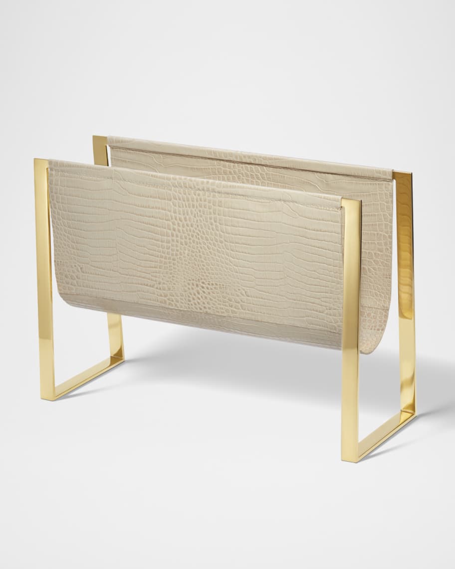 AERIN Classic Croc Magazine Rack | Neiman Marcus