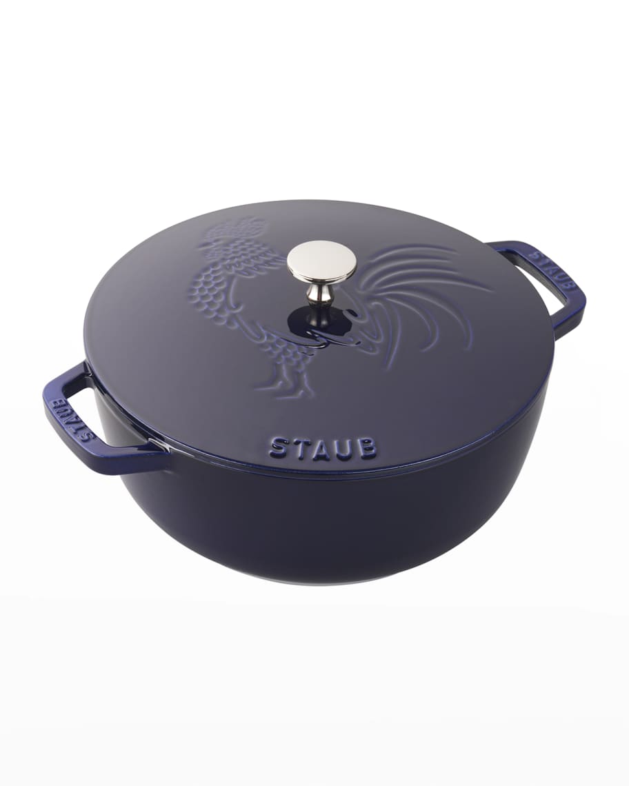 Staub 3.75-Qt. Essential French Oven Rooster with Lid, Dark Blue ...