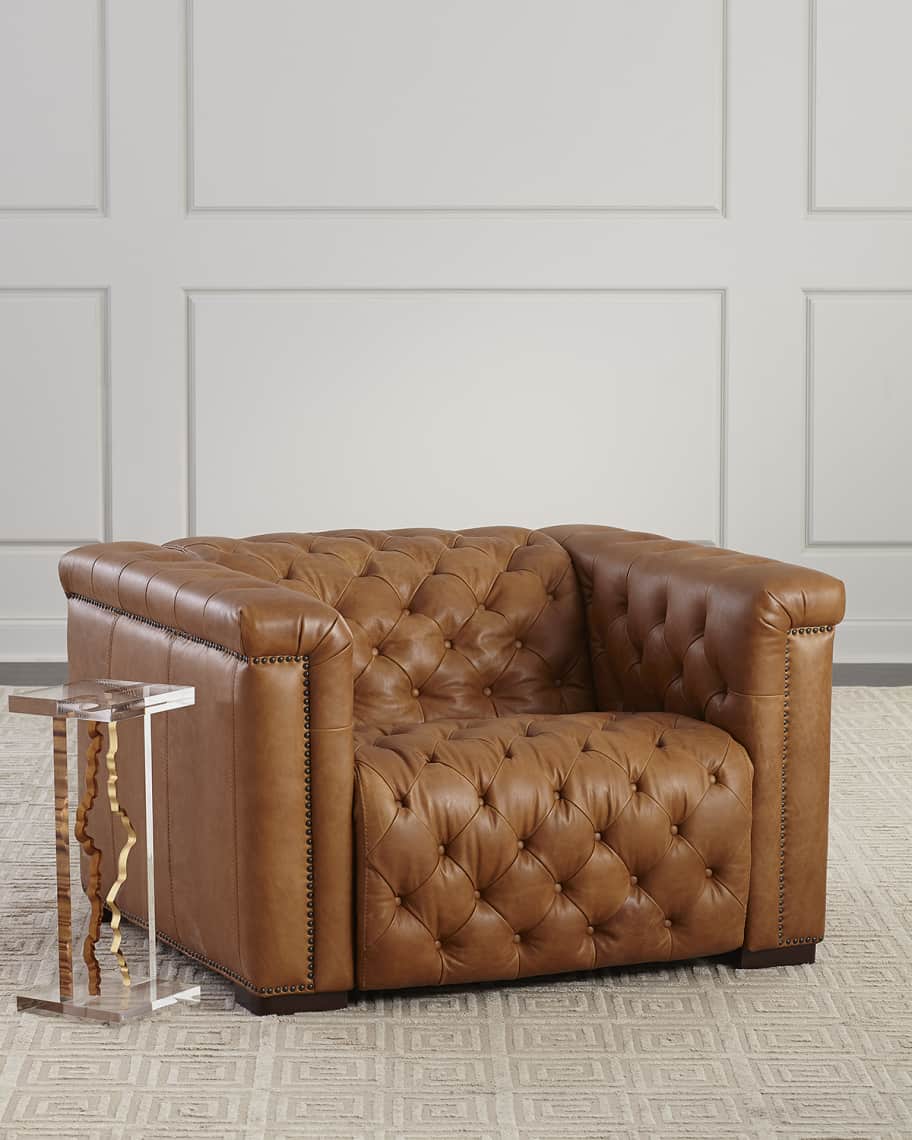 Hooker Furniture Luca Tufted Leather Motion Chair | Neiman Marcus