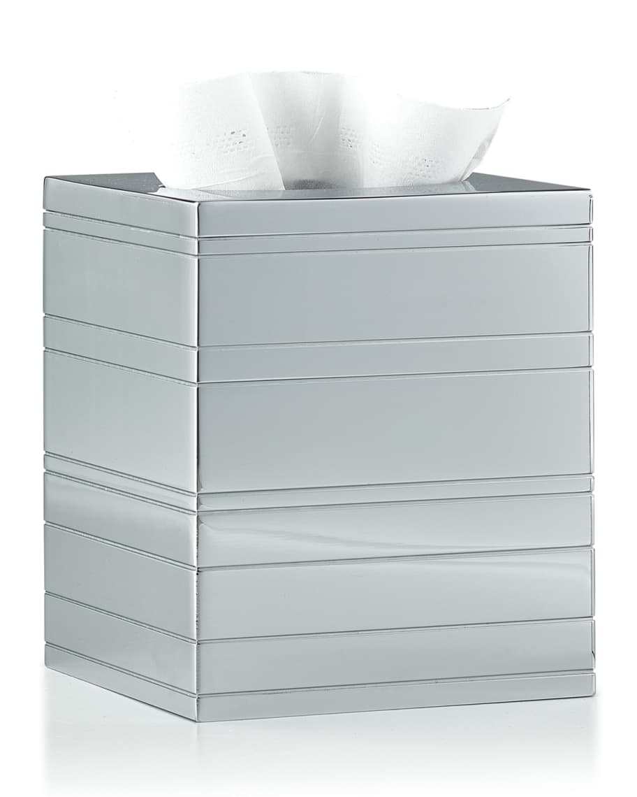 Labrazel Rings Polished Chrome Tissue Box Cover | Neiman Marcus