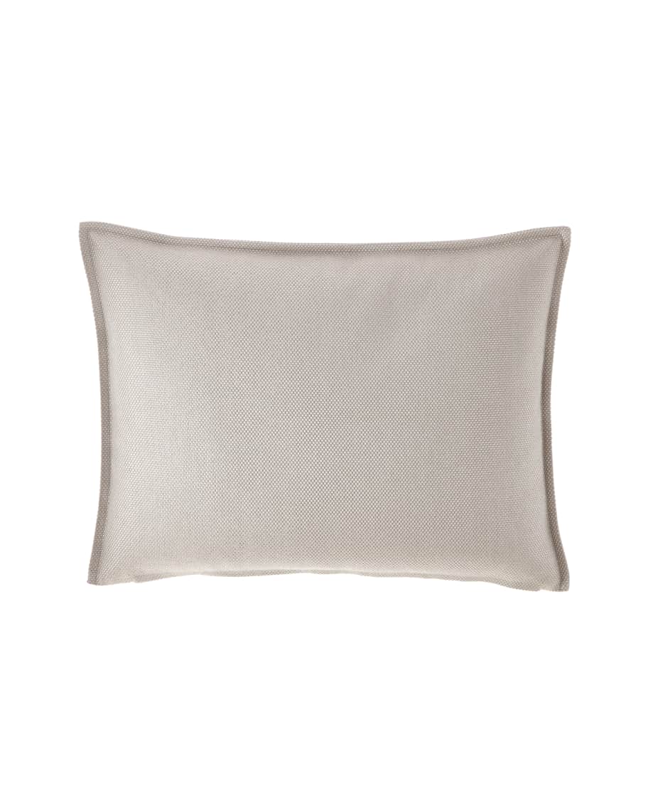 Fino Lino Linen & Lace Trackstar Silver Standard Sham | Neiman Marcus