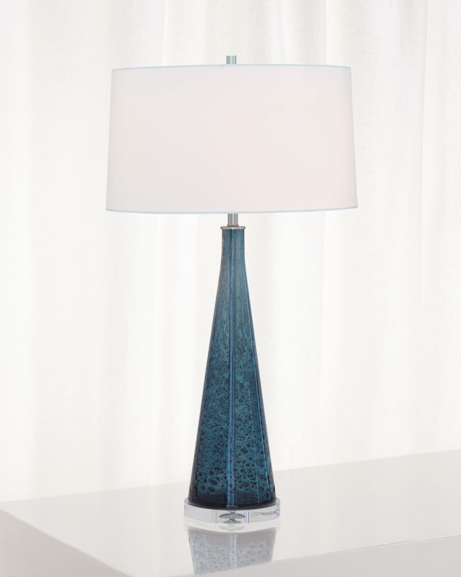 Port 68 London Smoke Blue Glass Lamp | Neiman Marcus