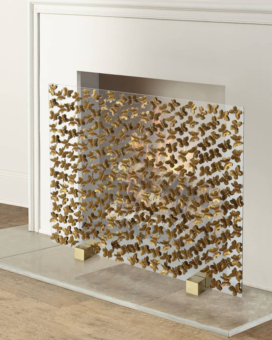 Tommy Mitchell Butterfly Fireplace Screen | Neiman Marcus